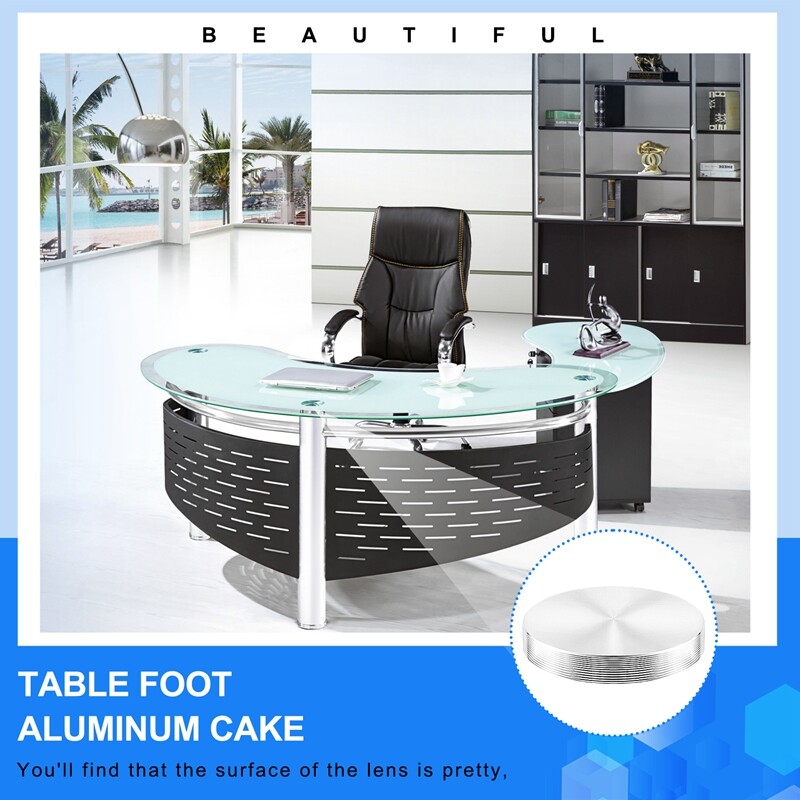 Glass plate adapter table leg, aluminum, round, 50x8mm, silver A2H7 | eBay