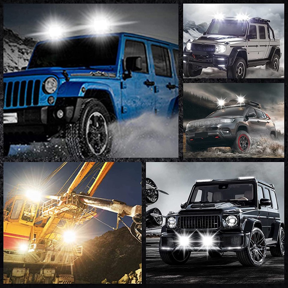 2/4x 4inch 800W LED Work Lights Bar Spot Pods Fog Lamp Offroad Driving ...
