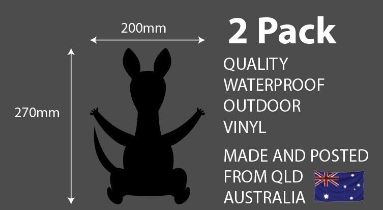 2 x kangaroo Stickers 200x270mm Dent Cover Caravan Ute 4x4 4wd Car ...