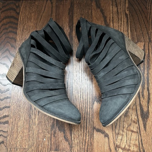 Free People Hybrid Strappy Suede Leather Boots Booties Heels Size 40 US ...