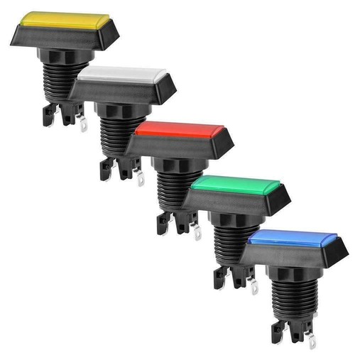 30*50mm Arcade Square Rectangle Buttons LED Push Illumilated W ...
