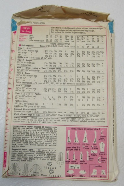 Vintage 1969 simplicity Sewing Pattern 8532 Jumper Dress Size 12 Bust ...