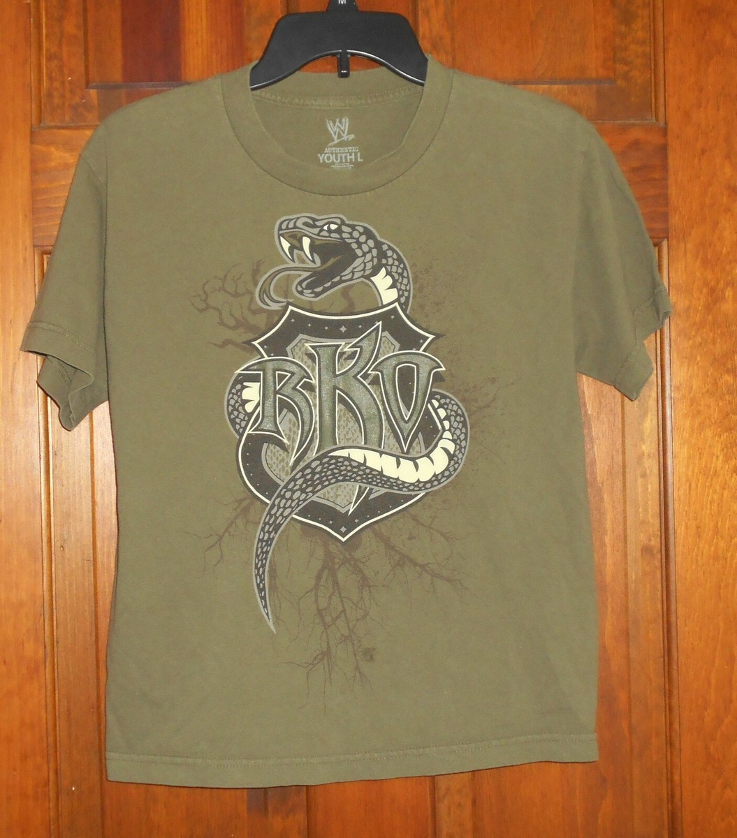 Randy Orton Recoiled Logo Randy Orton Recoiled RKO Mens Black T Shirt