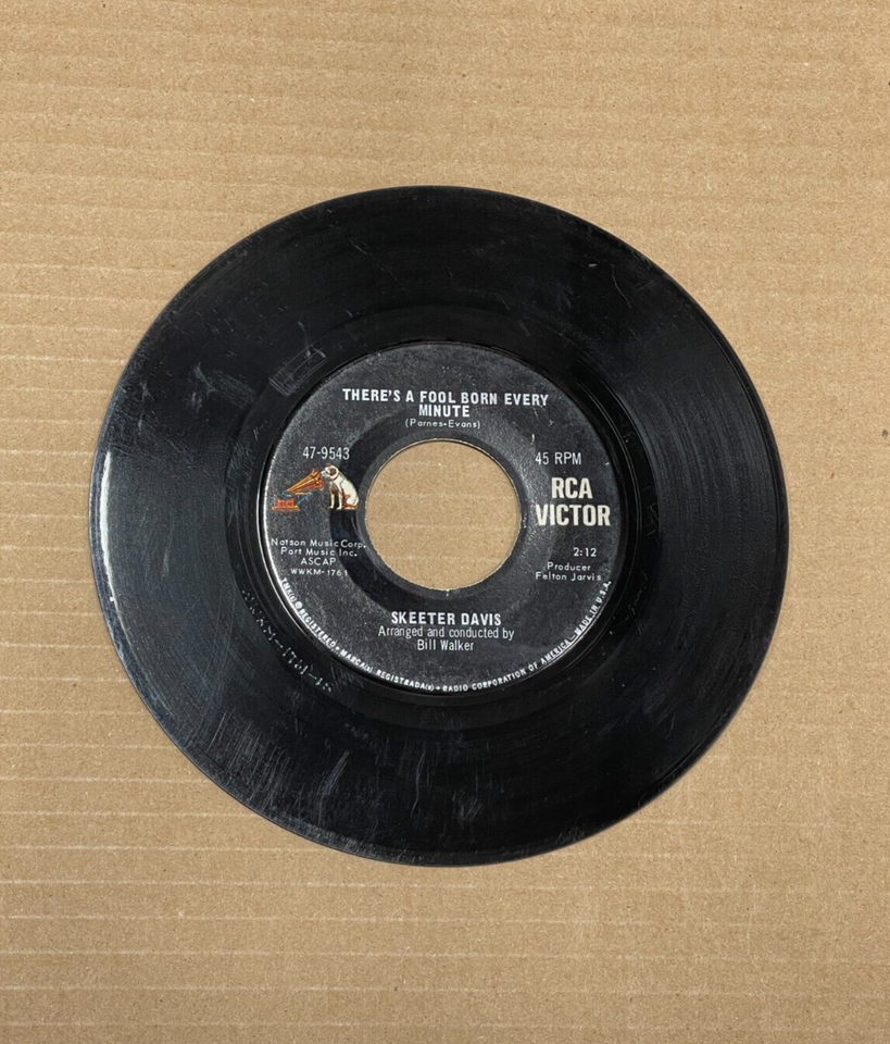 SKEETER DAVIS I CAN'T SEE THROUGH MY TEARS/THERE'S A FOOL BORN RCA 45 ...