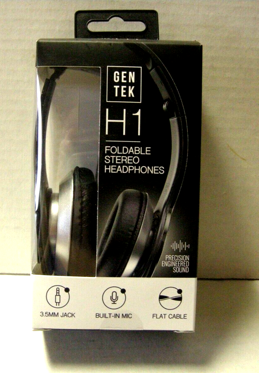 Gen Tek Foldable Sterio Headphones, Black, Brand New | eBay