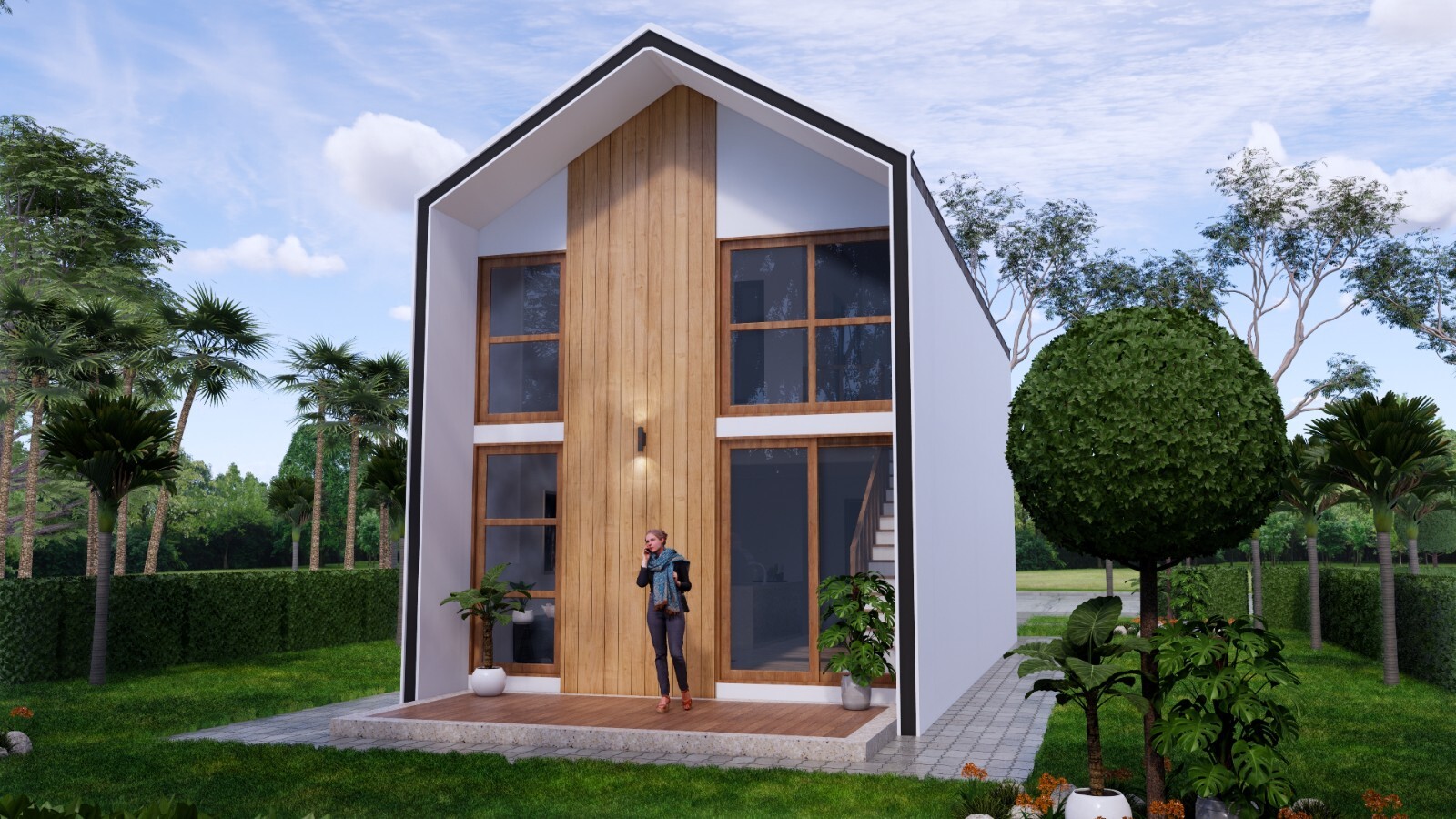 16x33 Feet House Plan 5x10 Meter 2 Beds 2 Baths Gable Roof PDF (A4 Hard ...