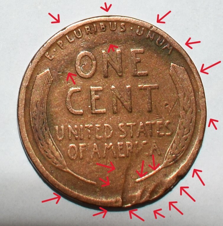 1919 Penny RARE ERROR Wheat Cent United States Coin Annulling Woody ...
