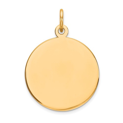14K Yellow Gold Round Disc Charm; Women & Men | eBay
