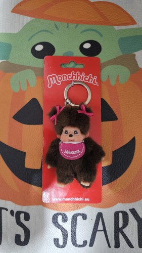 Monchichi Girl Keychain Sekiguchi 4" Pink Bib Monkey Collectible Plush ...