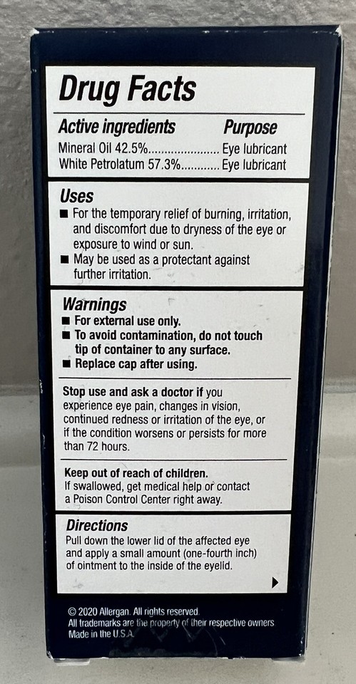 Refresh PM P.M. Lubricant Eye Ointment 0.12 oz Exp 12/2024. Imperfect ...