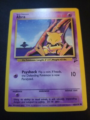 ABRA - Base Set 2 - 65/130 - Common - Pokemon Card - Unlimited Edition ...