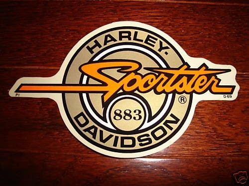 HARLEY DAVIDSON GOLD CIRCLE SPORTSTER 883 DECAL STICKER 9" X 5.25 ...