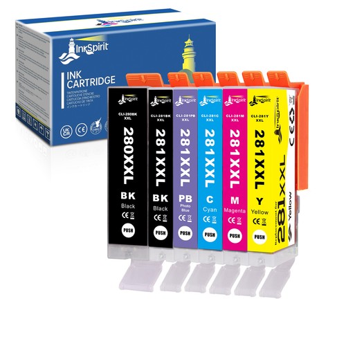 6 PK PGI-280 XXL CLI-281 XXL Ink Set for Canon PIXMA TS8120 TS9120 ...