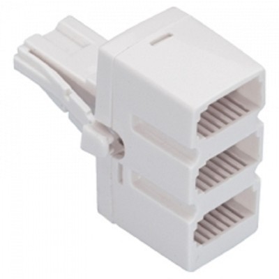 BT Triple telephone Phone socket 3 way splitter plug low profile white ...