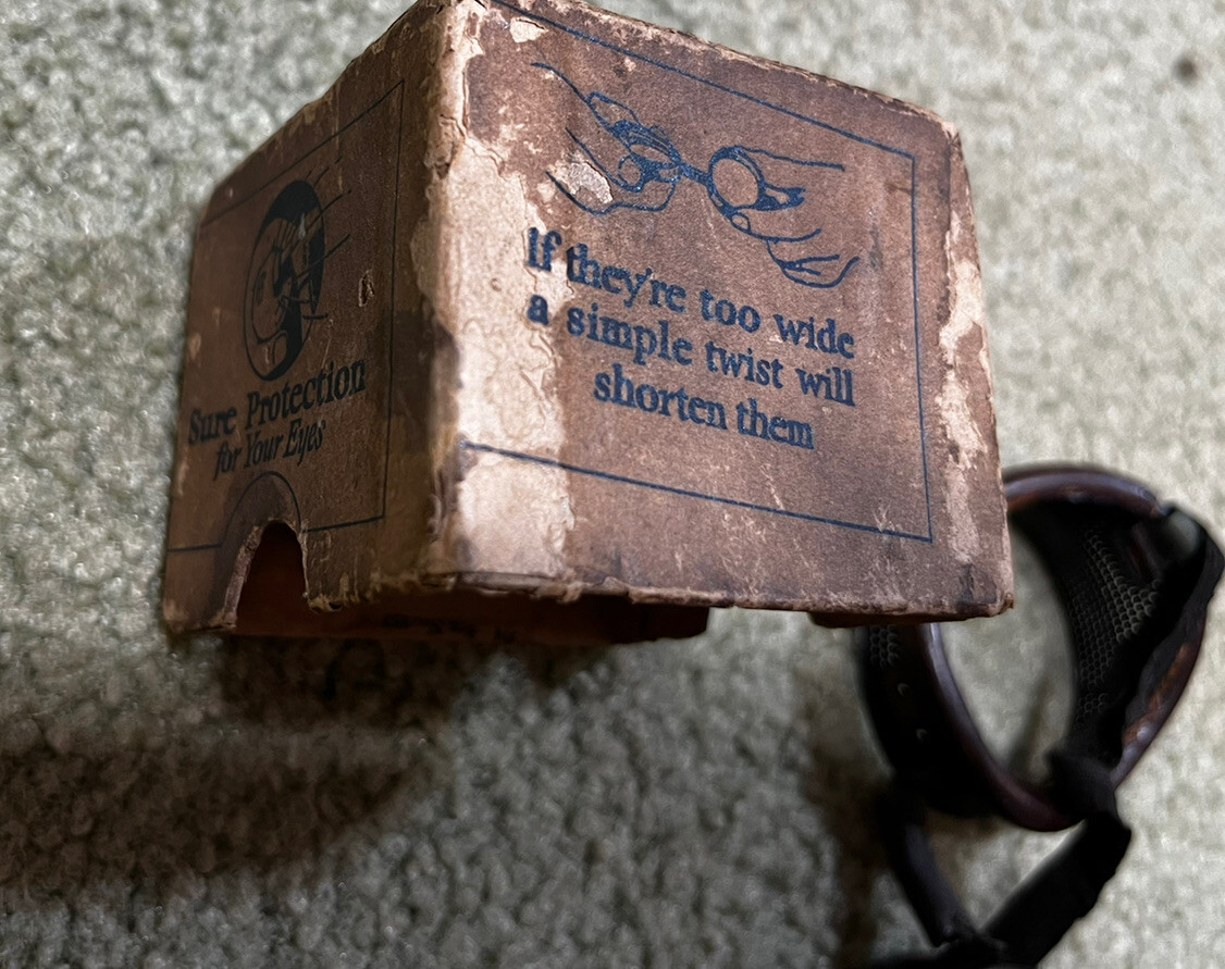 Rare! Vintage 1920’s Boxed Steampunk Goggles Duraglas… - Gem