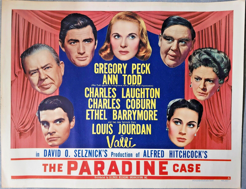 All-Star HITCHCOCK - THE PARADINE CASE (1948) Vintage Unfolded 22x28 ...