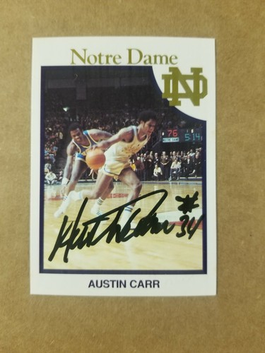 AUSTIN CARR Autographed Signed 1990 Greats card #5 Notre Dame Irish ...
