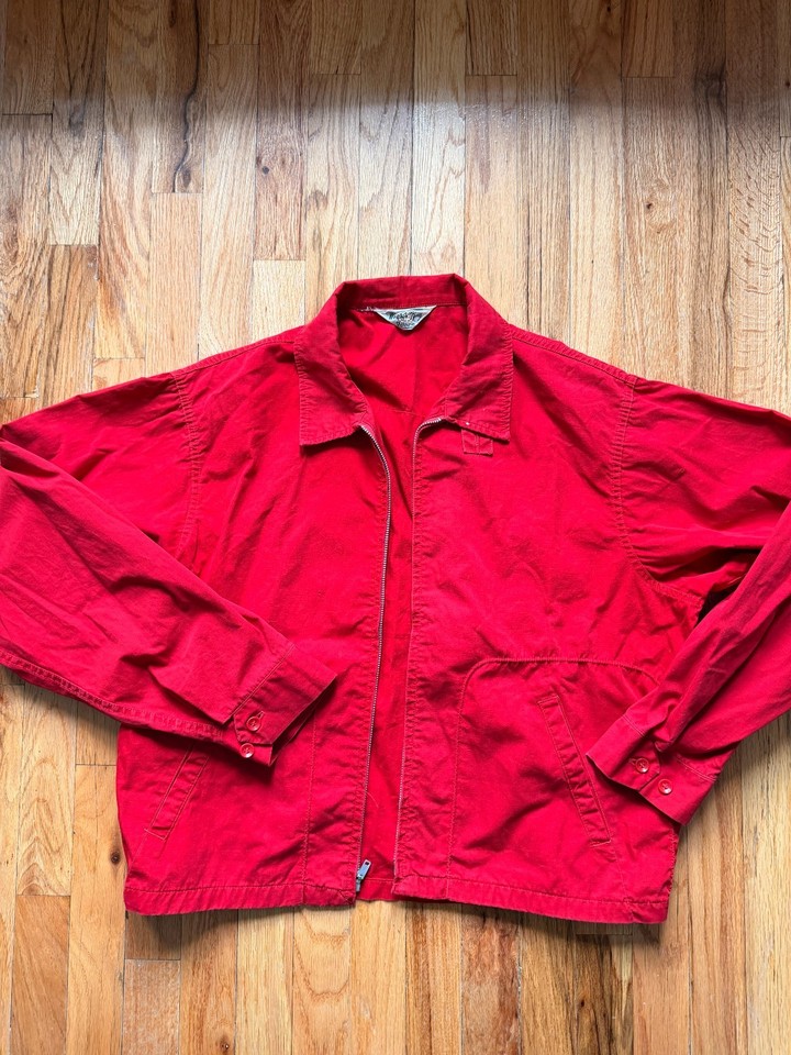 Vintage Red Harrington Jacket USA Made Medium, boxy | eBay