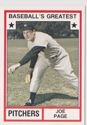 Joe Page Yankees Pitcher 1982 Topps Baseball's Greatest Pitcher Card #4 ...
