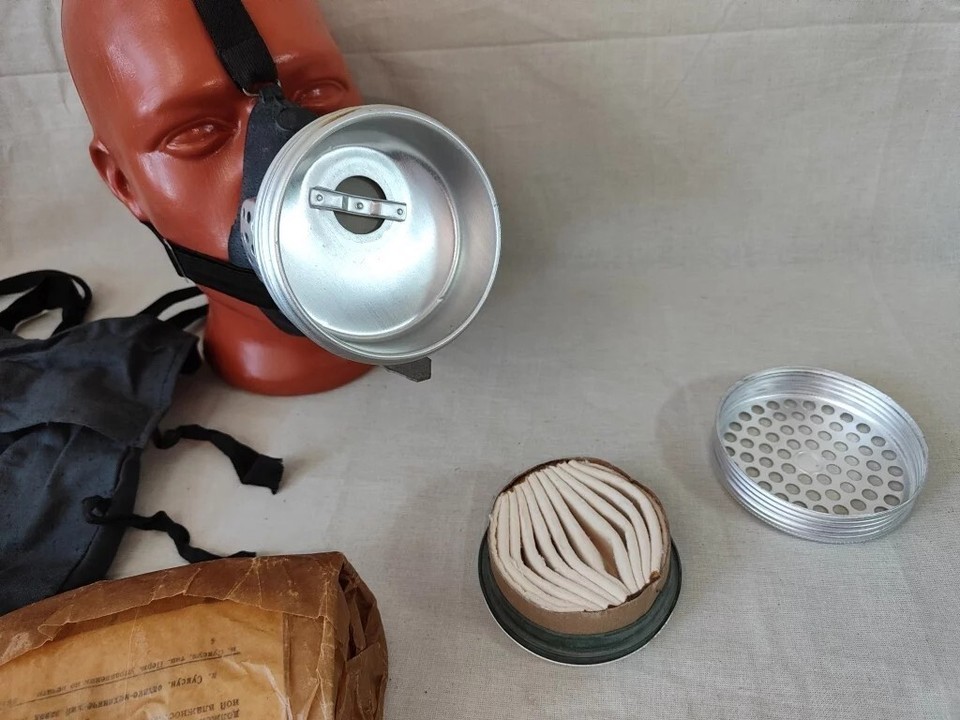 Vintage Soviet Gas Mask PRB-5 USSR Army Chernobyl Respirator+5 filters ...