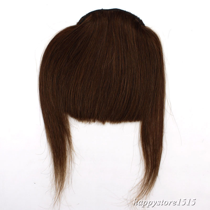 Clip in Front Bangs Clip on Fringe Hair Extensions Real Remy Human Hair ...