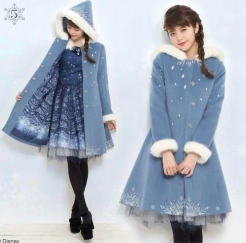 Secret Honey Disney Frozen Collaboration Coat blue Elsa Anna | eBay