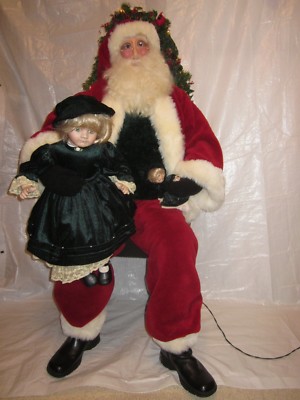 HEN HOUSE Joyce Ditz Designs 2003 Girl Sitting on Santa's Lap w/ Doll ...