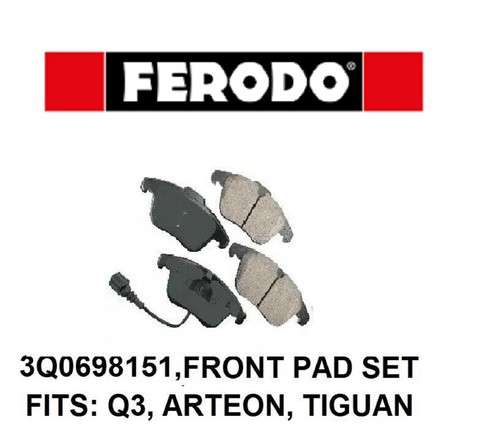 FERODO BRAKE PAD SET FITS 18-23 TIGUAN, 19-20 Q3, ARTEON 3Q0698151 ...