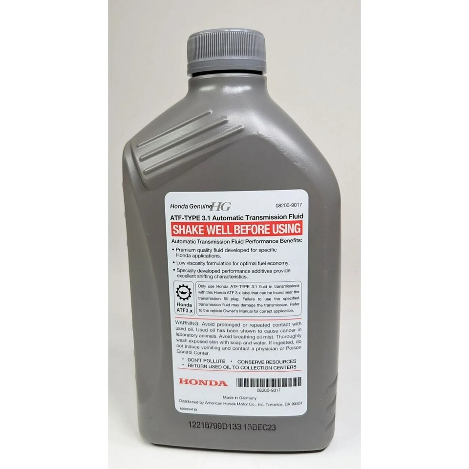 2 QTS Honda Or Acura OEM ATF Type 3.1 9SPD Automatic Transmission Fluid ...