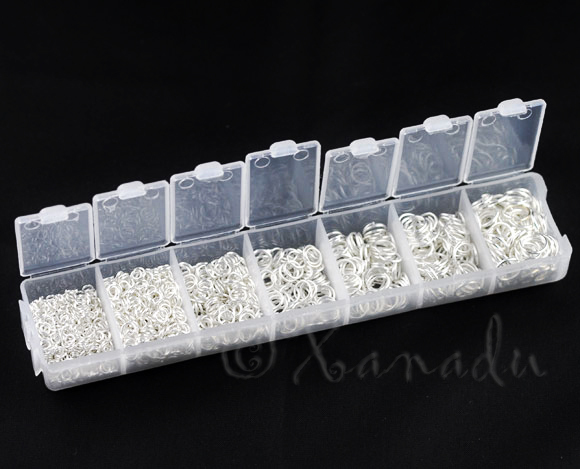 Jump Rings Silver Plated 1500PCs Mix - 7 Assorted Sizes In Plastic ...