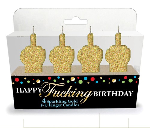 Middel Finger Candle Set 4 Gold Glitter Middle Finger Birthday Cake ...