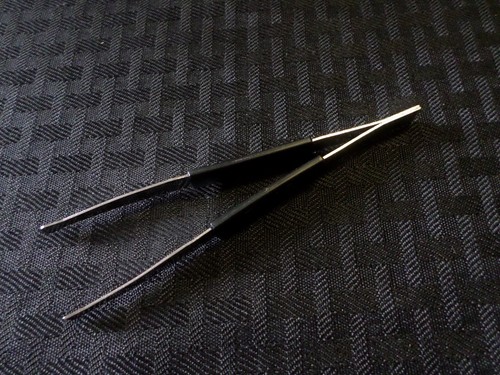 PALL Stainless Steel 4-1/2” Blunt End Poly Handle Filter Tweezer ...