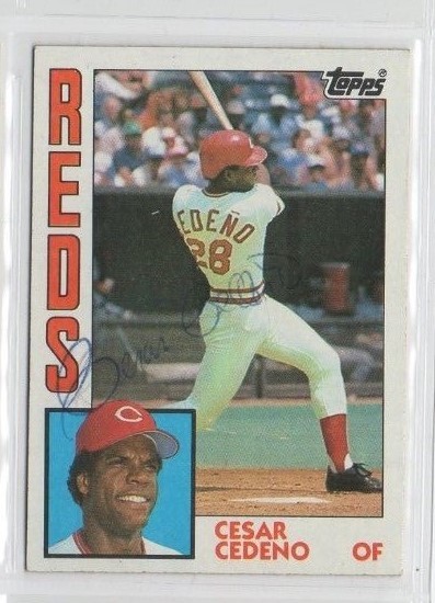 Cesar Cedeno 1984 Topps autographed auto signed card Reds | eBay