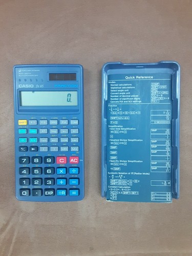Two Casio FX-65 Two Way Solar Power Fraction Calculators w/SlideCover ...
