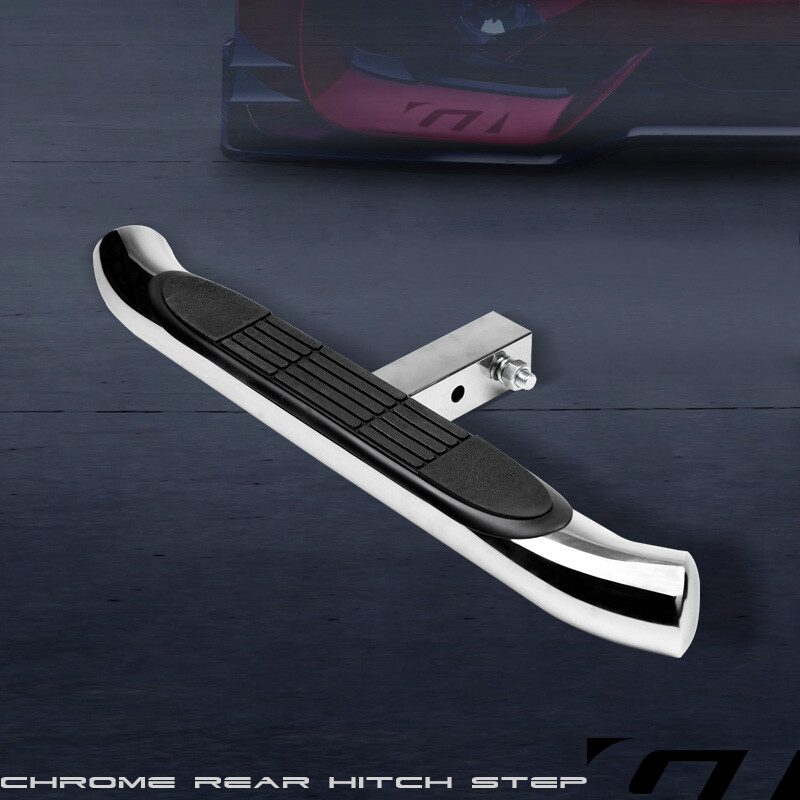 Universal 3" Tube Chrome Rear Trailer Hitch Step Bumper Guard w/2" Tow ...