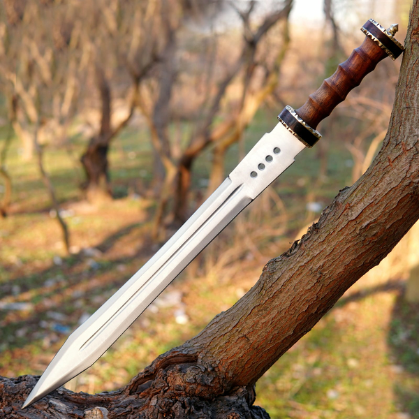 Roman Gladius Sword, Handmade Damascus Steel Sword with Rosewood Handle ...