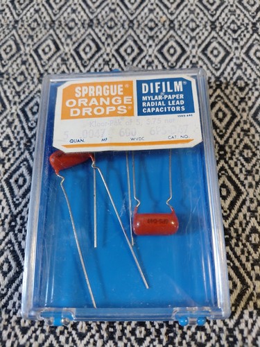 NOS - Sprague Orange Drop 5 Capacitors .0047 uf 600v 6PS-D47 Old ...