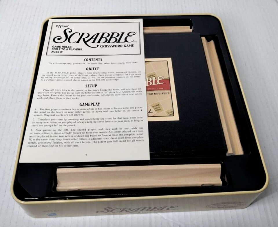 SCRABBLE GAME in METAL TIN BOX - NOSTALGIA GAMES SERIES COMPLETE 2009 ...