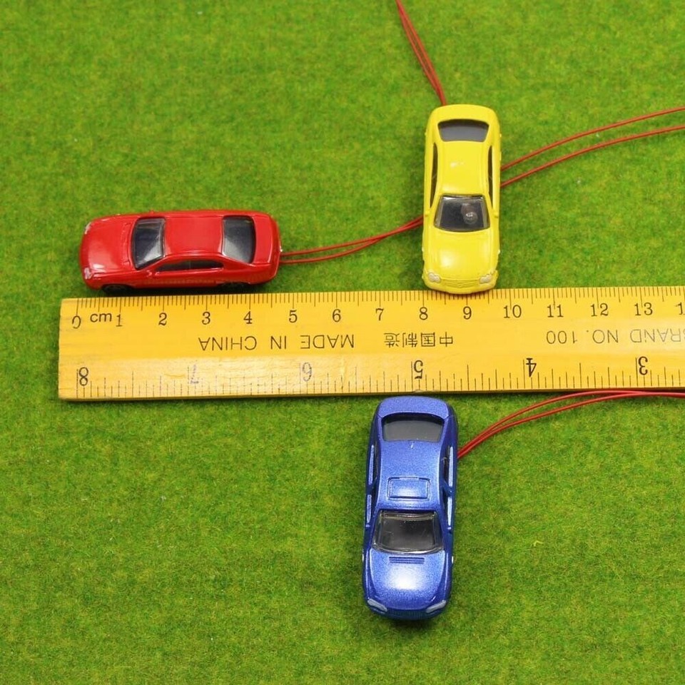 HO Scale Random Color Illuminated Model Car Train Set 45mm Length 10 ...