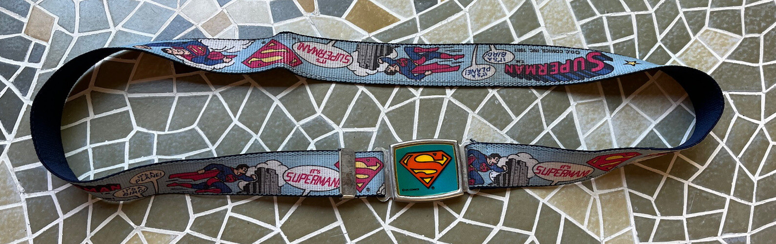 RARE VTG 1981 SUPERMAN BELT MAGNETIC 30” STRETCH BAND… - Gem