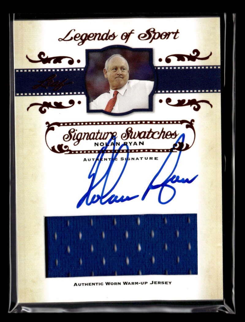 2012 Leaf Legends of Sport Nolan Ryan Auto Autograph Jersey Relic #SS ...