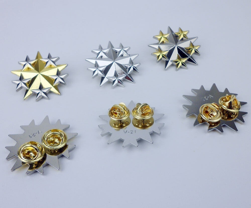 SET US MILITARY GENERAL OFFICER SIX STAR BADGE PIN INSIGNIA US RANK ...