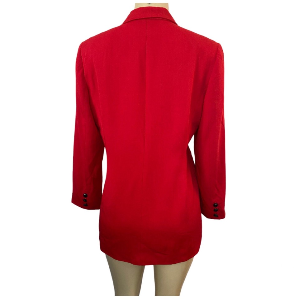 Hugo Buscati Vintage Wool Blend Red Blazer Jacket Women's Sz 10 P Black ...