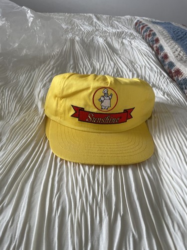 Vintage Yellow Sunshine Bakery SnapBack Hat Fat Chef Porky Bread Baker ...