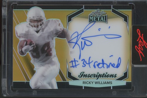 2024 Leaf Metal Inscriptions Prismatic Gold Ricky Williams /100 Auto ...