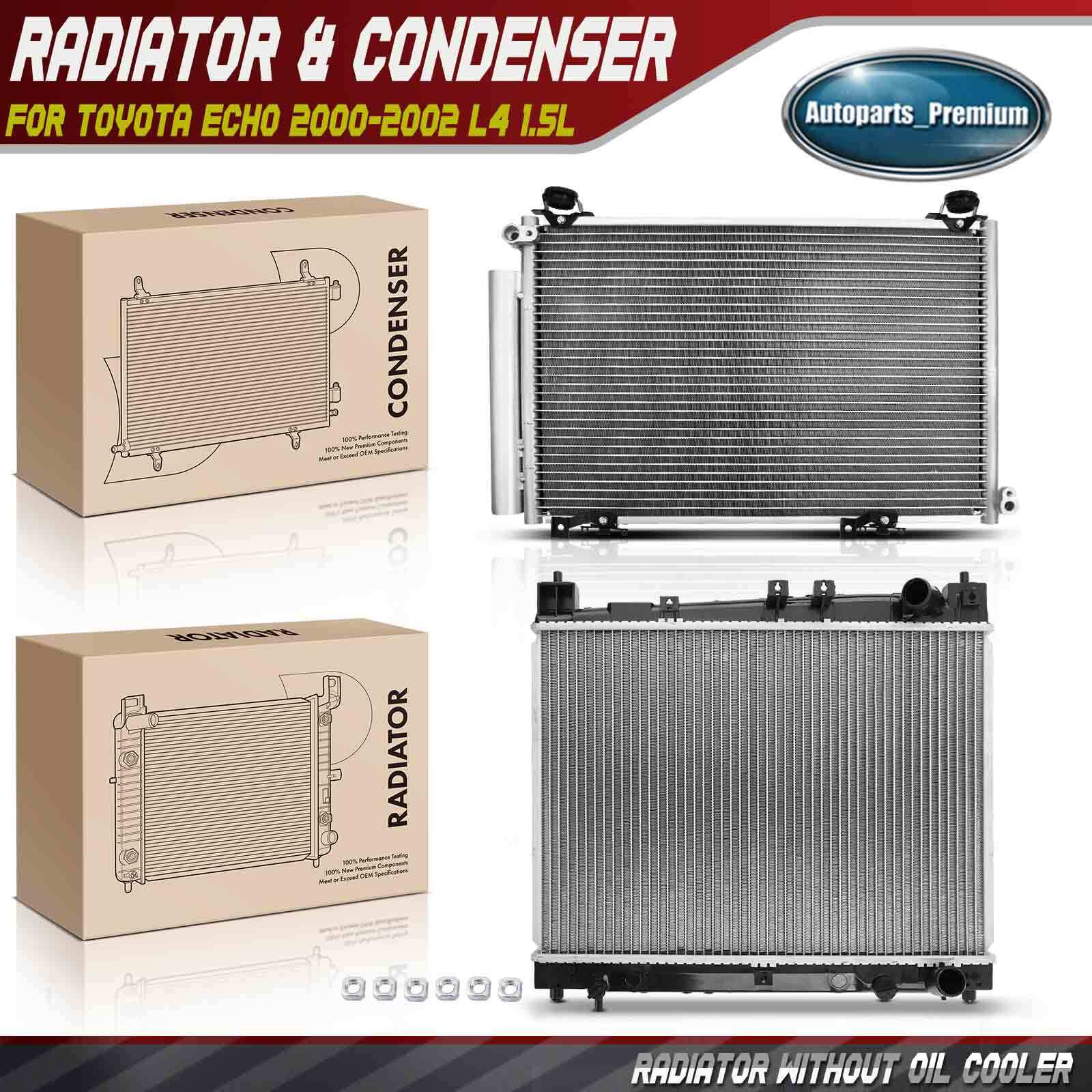 New Radiator & AC Condenser Cooling Kit for Toyota Echo 2000 2001 2002 ...