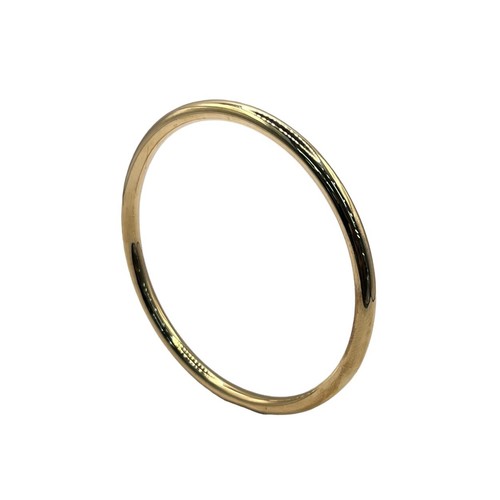 9ct 9k Yellow Gold Round Plain Golf Tube Bangle 59.5mm x 4mm 12.13 ...