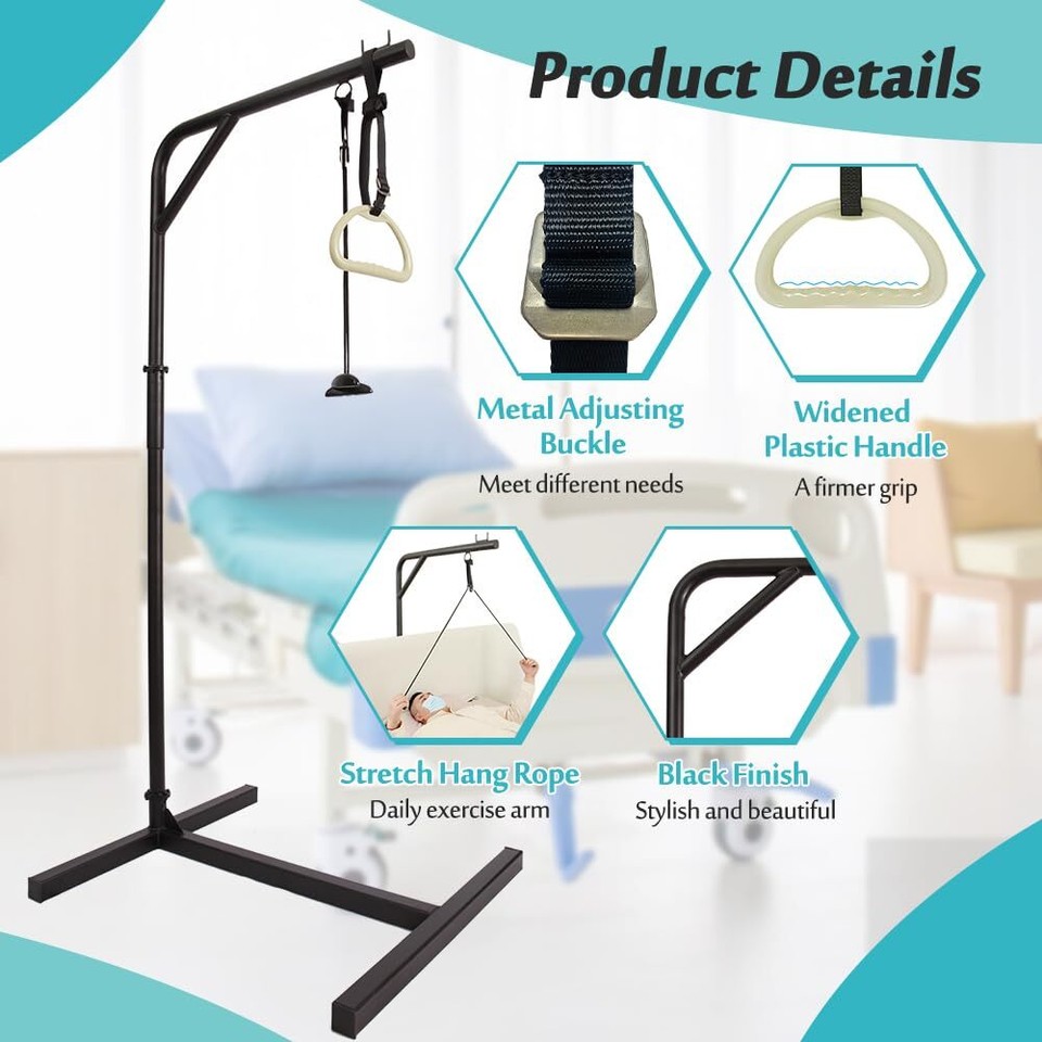 Overhead Trapeze Bar for Bed Mobility Aids Transfer Pole Stand Up ...
