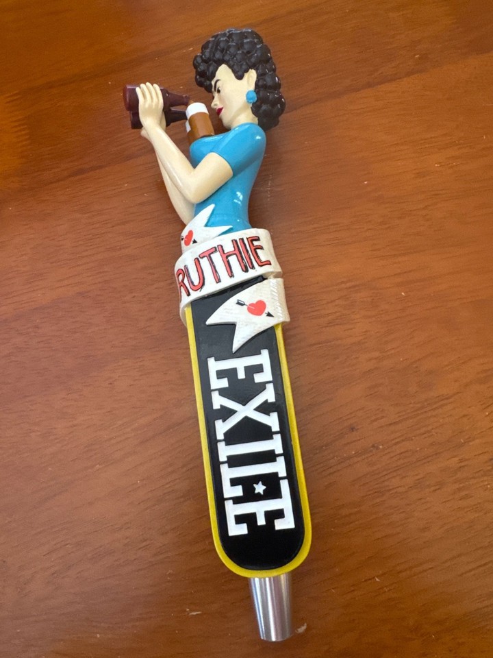 EXILE BREWING COMPANY TAP HANDLE RUTHIE BEER BOOBS MAN CAVE DECOR IOWA ...