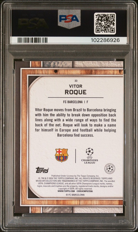 2023-24 Topps Museum Collection UCL Vitor Roque RC Amethyst #33 #24/99 ...